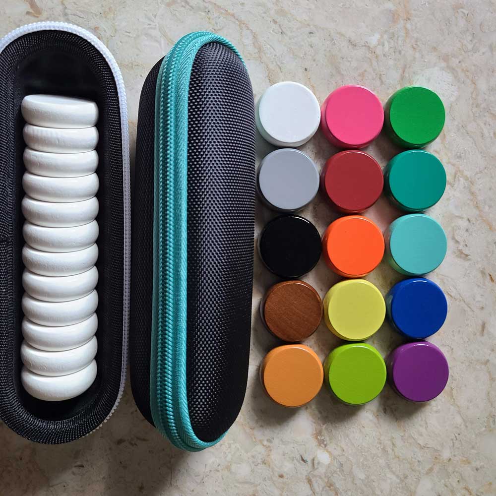 Custom Engraved 13 Wooden Crokinole Discs With Storage Case ...