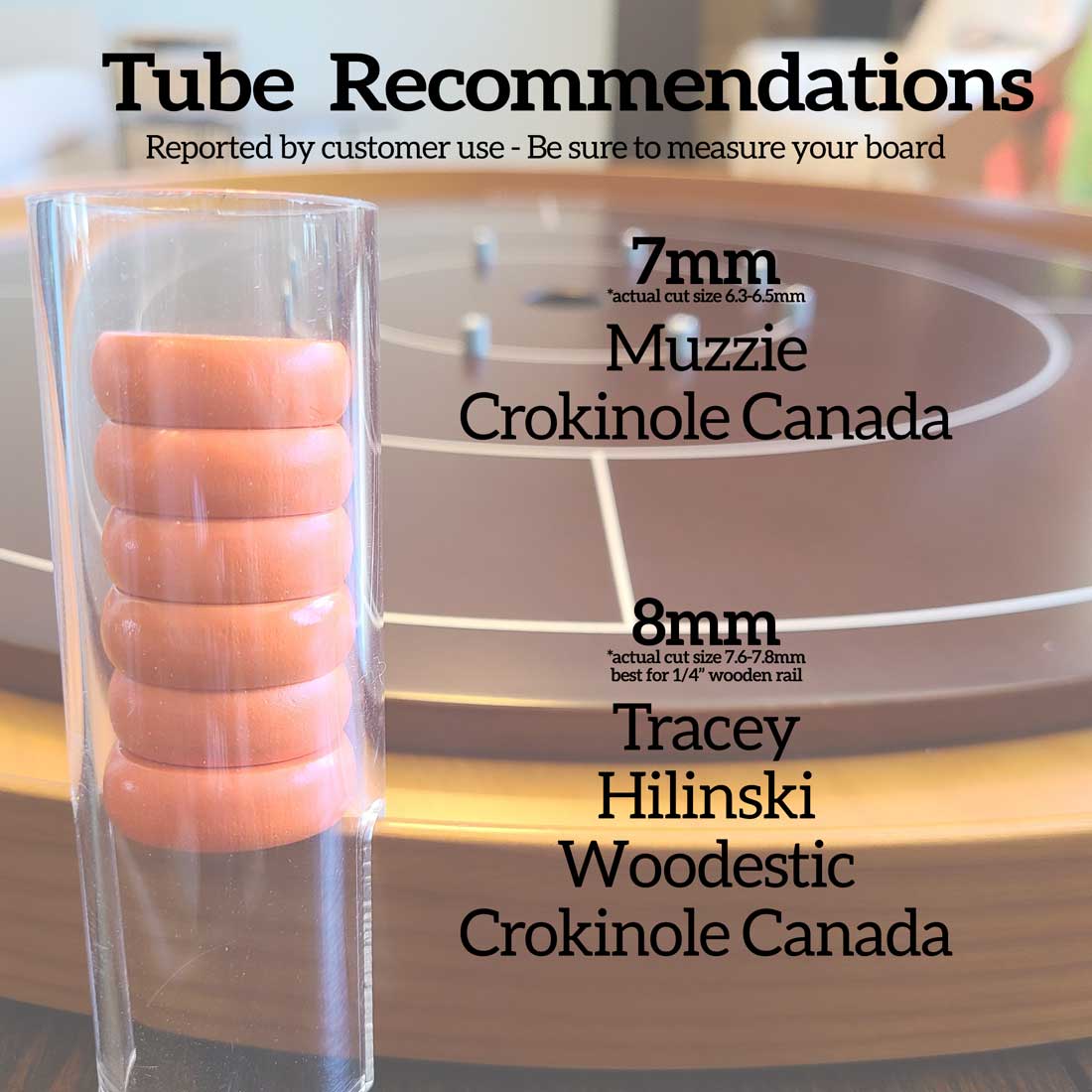 Translucent 20 Holder Tube Set for Crokinole Rail – BrownCastle Games